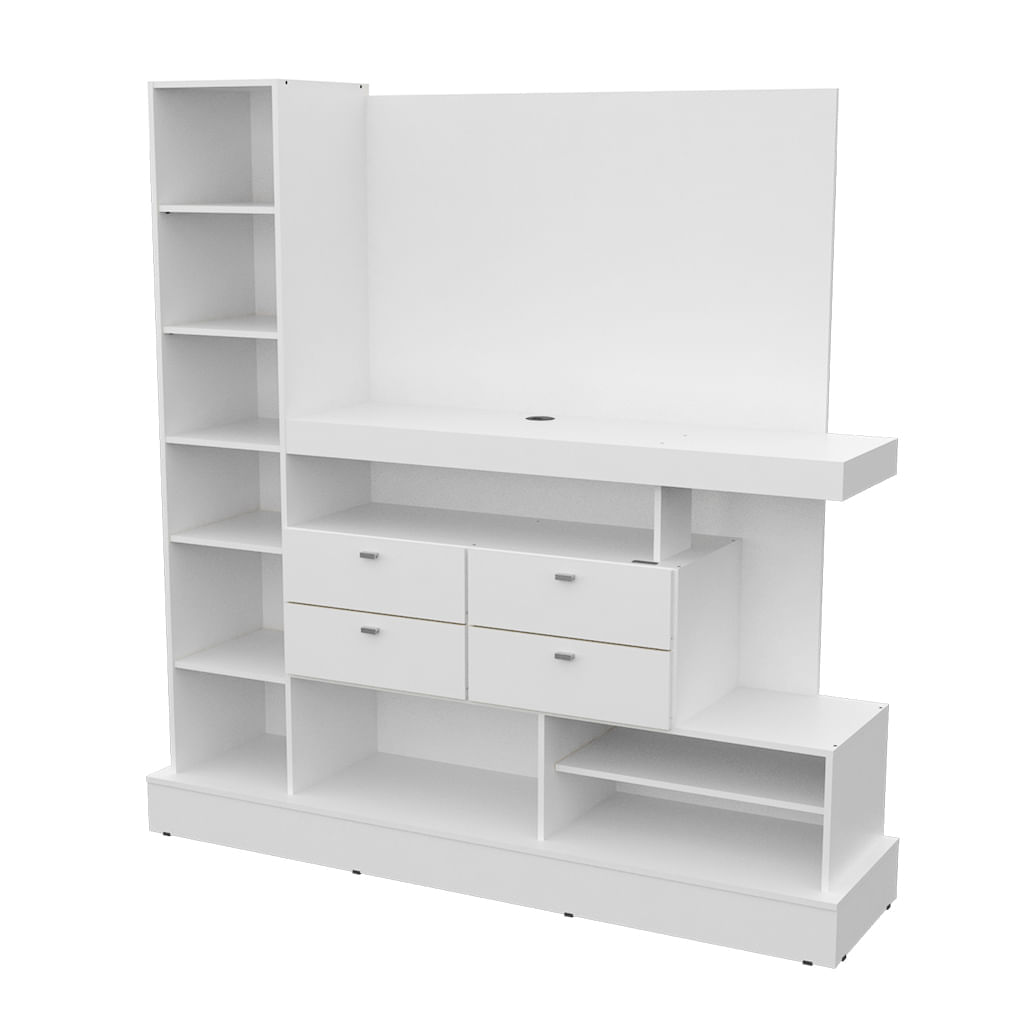 rack Tv Led Mosconi 126 Mueble Blanco