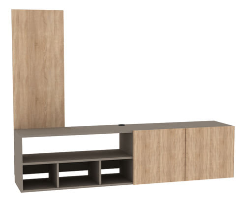 Mueble Rack Tv Hasta 65 Centro De Entretenimiento Flotante + Color Gris ...